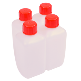 Solvent Bottles 250 mL Polyeth 4 Pkg Glass Plastic Sizes Available
